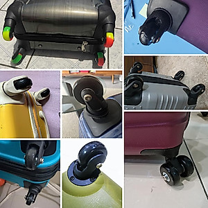 50mm Set of 4 Luggage Suitcase Replacement Wheels for Trolley Case Wheels Travel Bags Caster Inline Roller Skating Roller Swivel Rubber Wheels Bearings Repair Kits with Axles 30mm&35mm&60mm