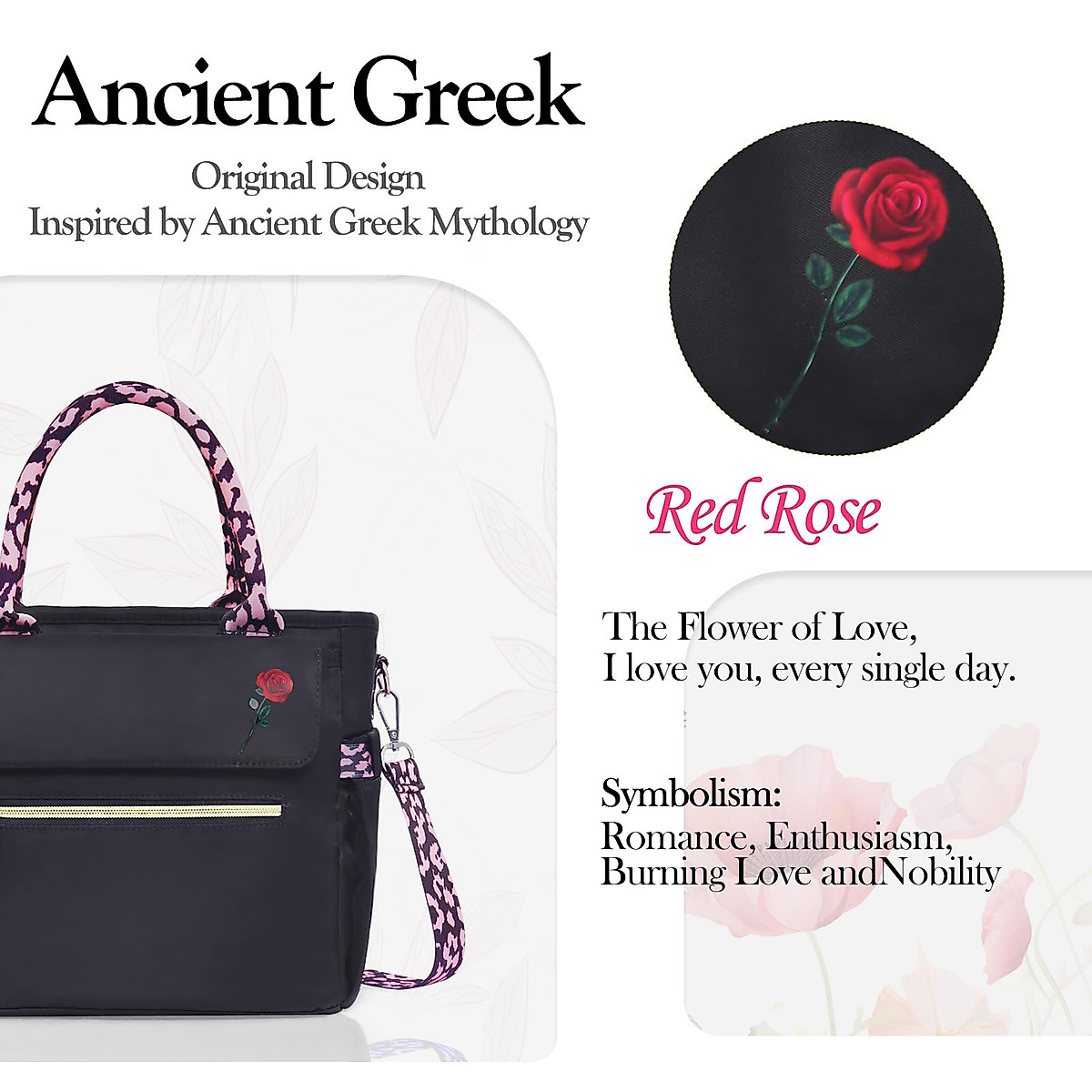 HSHPX Insulated Lunch Bag Lunch Box for Women: Cute Lunchbox Purse for Work Office Picnic Beach - Stylish Leakproof Cooler Bag for Women - Black 8L