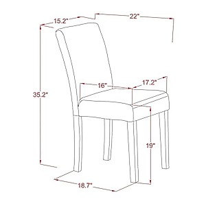East West Furniture AMAB3-LWH-02 3 Piece Dining Room Furniture Set Contains a Round Dining Table with Pedestal and 2 Light Beige Linen Fabric Upholstered Chairs, 36x36 Inch, Linen White