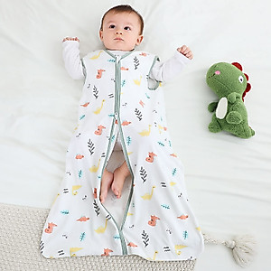 SERAPHY Baby Sleep Sack 6-12 Months, 2-Pack Baby Wearable Blanket with 2-Way Zipper, 0.5 TOG Soft Cotton Toddler Sleeping Sack for Boys Girls