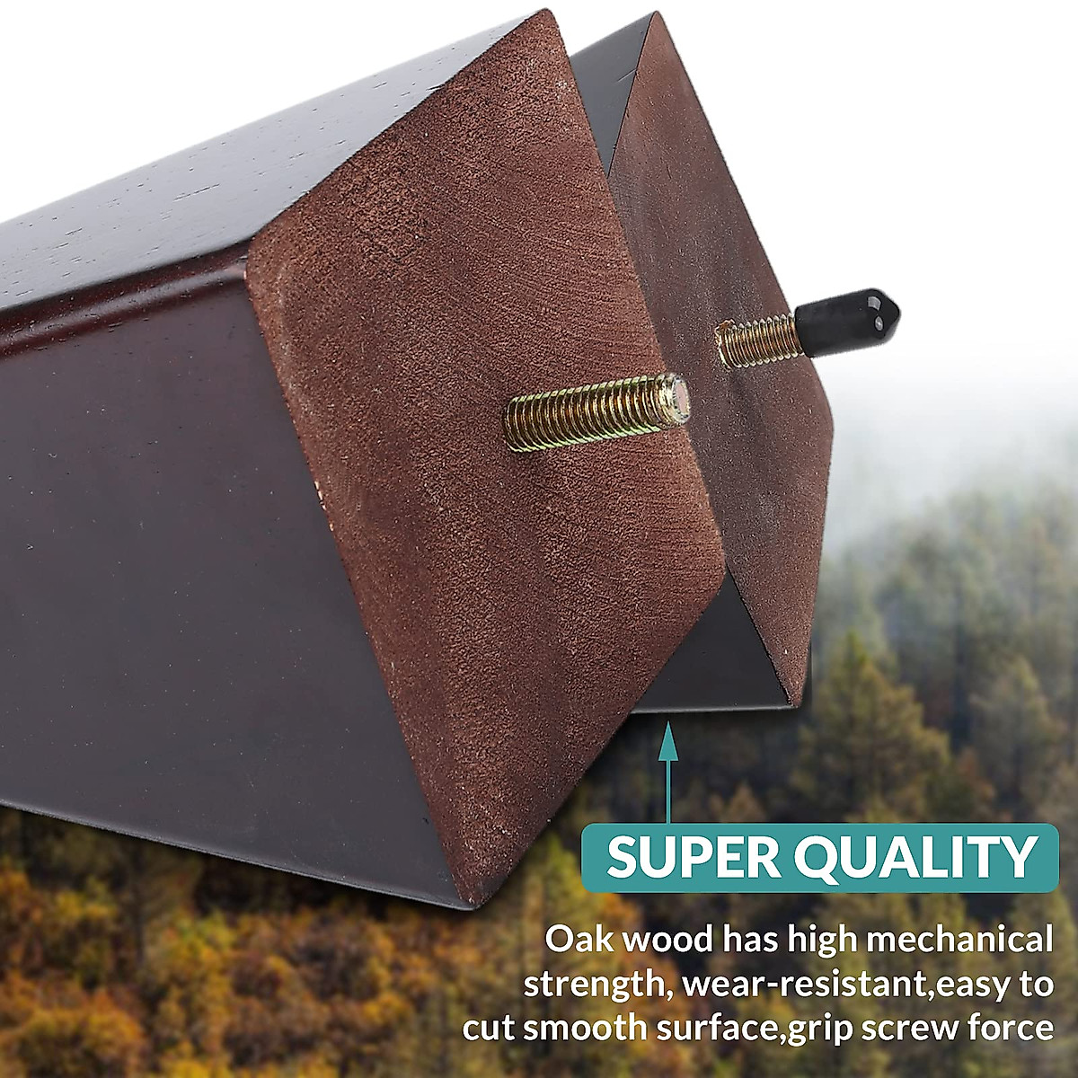 MEETWARM 4 inch Wood Furniture Legs Square Tapered Finish Pyramid Replacement Sofa Legs, Suitable for Sofa, Couches, Armchairs, Ottomans, TV Tables, Night Stands, Set of 4 (Dark Brown)