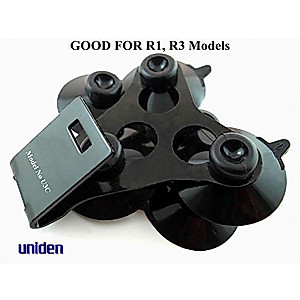 Improved Windshield Mount Bracket U3CBLK with 6 Black Suction Cups for Most Uniden Radar Detectors