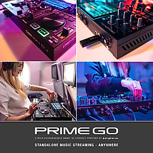Denon DJ PRIME GO – Portable DJ Controller and Mixer with 2 Decks, WIFI Streaming, 7-Inch HD Touchscreen, DJ Set with Lights Control and Rechargeable Battery