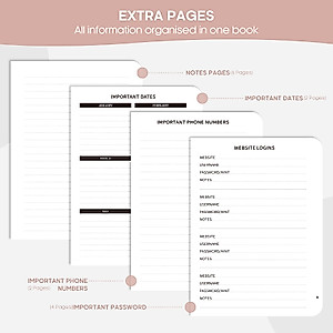 Taja Address Book with Alphabetical Tabs,Hardcover Address Book Large Print for Record Contacts, Small Address Book to Store All Your Important Informations In One Place - Rose Gold