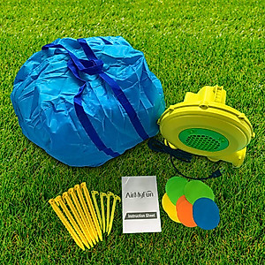 AirMyFun Inflatable Bounce House,Bouncy Castle with Air Blower,Play House with Ball Pit,Inflatable Kids Slide,Jumping Castle with Carry Bag(Rocket Theme)