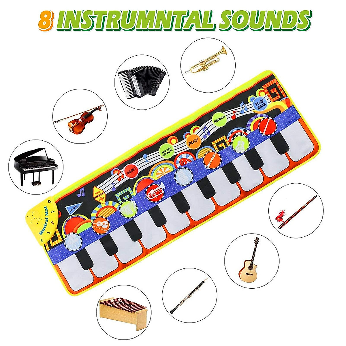 Cyiecw Piano Mat, Toddler Toys Musical Mat with 25 Music Sounds Floor Piano Keyboard Mat Carpet Touch Playmat Educational Toys for Baby Kids Boys Girls 1 2 3+ Year Old