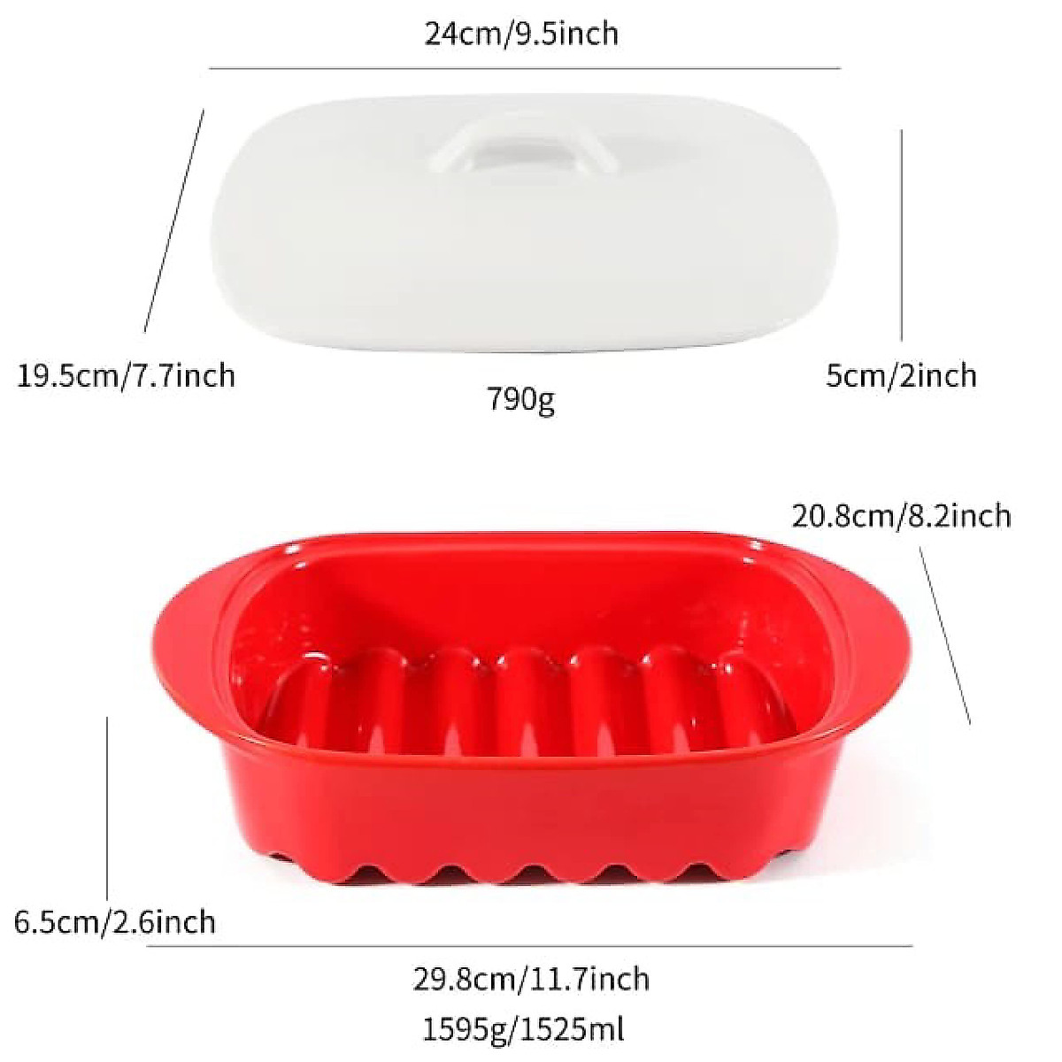 ZFJ Ceramic Microwave Bacon Maker with Lid-Bacon Tray for Microwave Cooking-Make Crispy Bacon in few Minutes