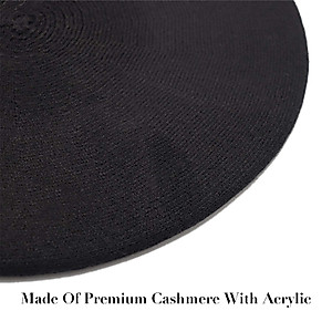 Sydbecs Cashmere Beret Hats for Women Girls, Reversible French Berets Hat Solid Color Style (Black)