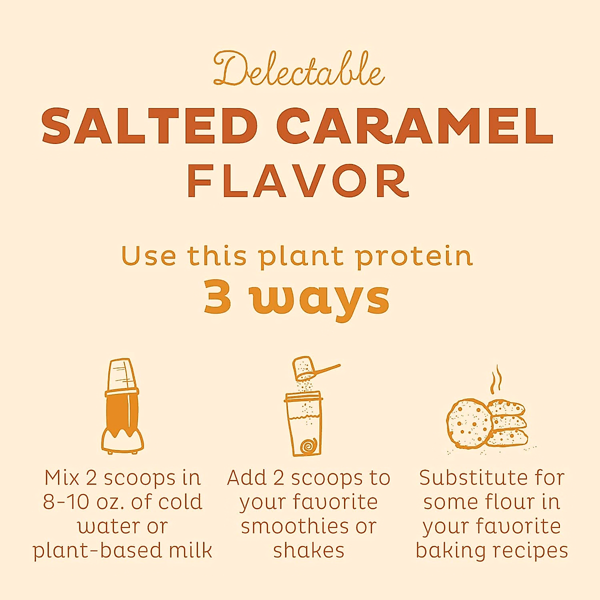 KOS Vegan Protein Powder, Salted Caramel Coffee - Low Carb Pea Protein Blend, Organic Plant Superfood Rich in Vitamins & Minerals - Keto, Dairy Free - Meal Replacement for Women & Men - 15 Servings