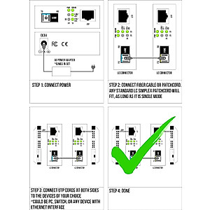 Single Mode LC WDM Single Fiber Bi-Di Gigabit Media Converter - Built-in Fiber Module 20km (12.42 Miles) - to UTP Cat5e Cat6 10/100/1000 RJ-45 - Auto Sensing Gigabit or Fast Ethernet Speed -1 Pair