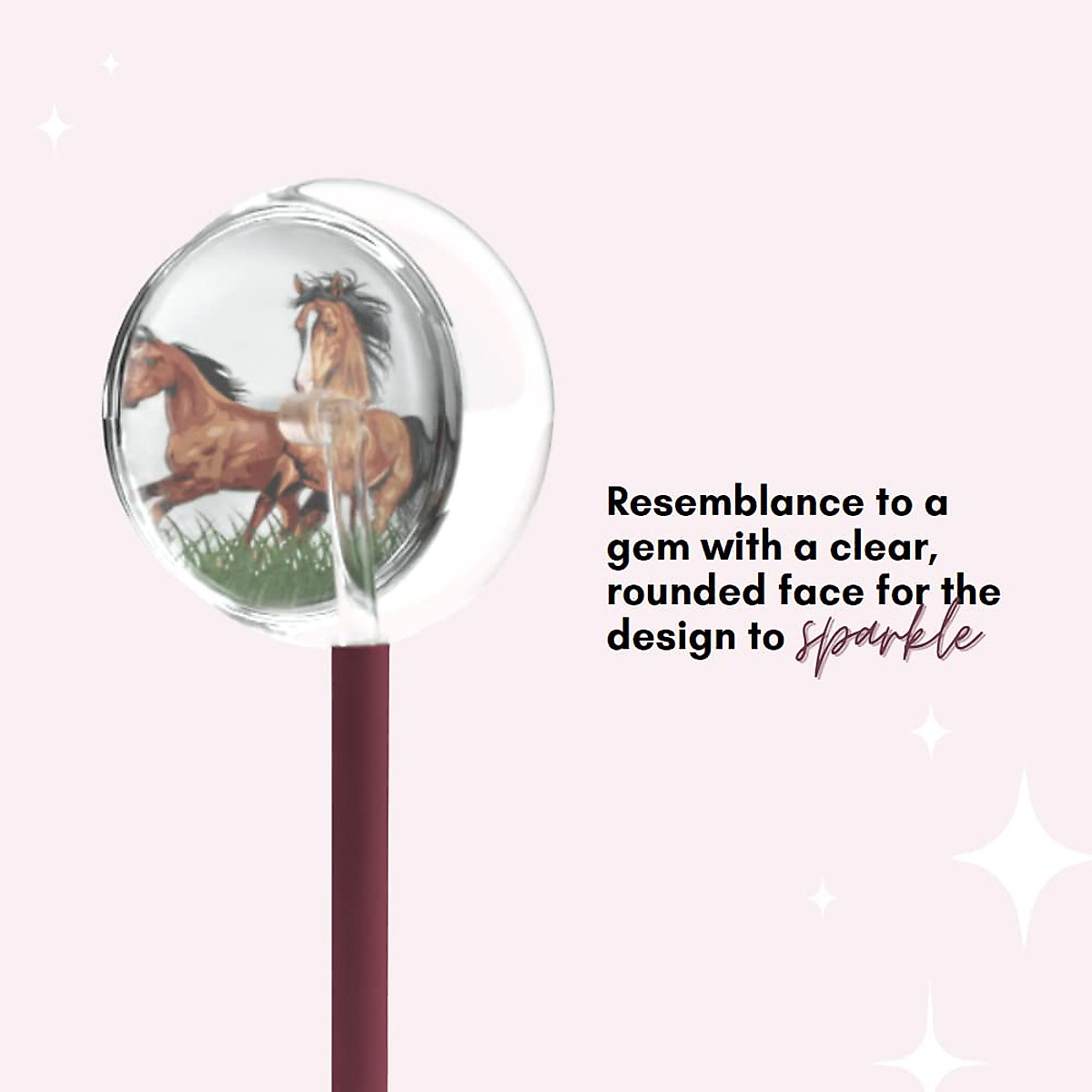 Great for Veterinarians Or Animal Lovers, Burgundy Stethoscope, Horses on Diaphragm