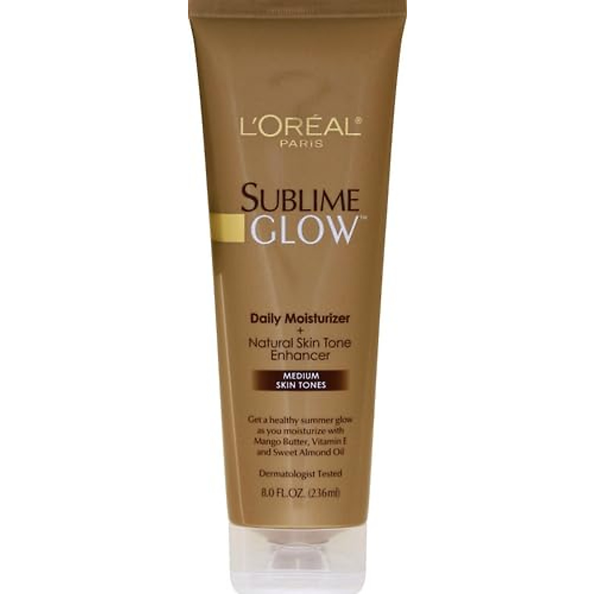 L'Oreal Paris Sublime Bronze Glow Daily Moisturizer and Natural Skin Tone Enhancer, Medium Skin Tones, 8 fl. Oz