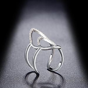 Mytys Adjustable Size Rings for Women Full Cubic Zirconia Setting Ring Silver Color Crystal Jewelry Style 5