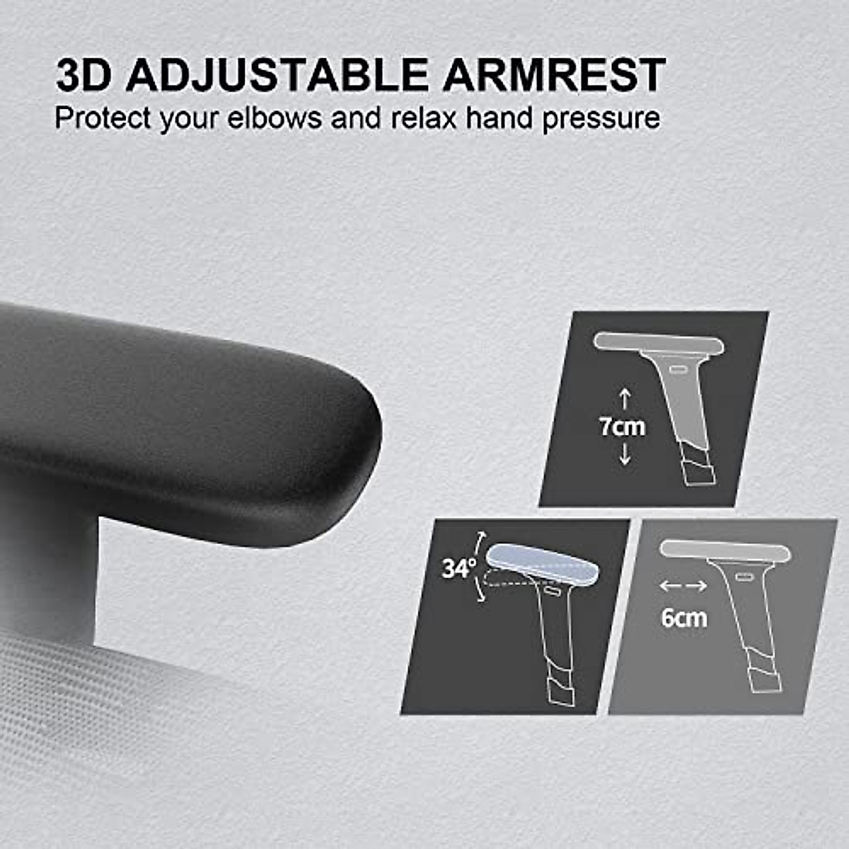 SIHOO Ergonomic Mesh Office Chair, Computer Desk Chair with 3-Way Armrests, 2-Way Lumbar Support and Adjustable Headrest, High Back Home Office Chair with Tilt Function, Mesh Back and Seat(Black)