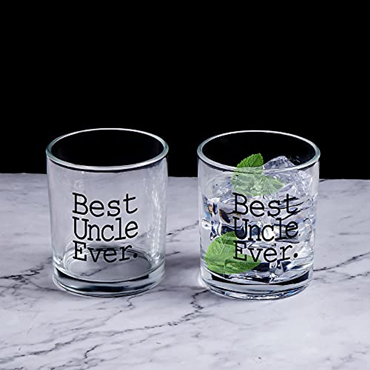 Best Uncle Ever Whiskey Glass for Uncle - Old Fashioned Whiskey Glasses for Uncle, New Uncle, Brother from Nieces, Nephews, Sisters, Friends, Uncle Gifts for Christmas, Birthday, Father's Day, 10Oz