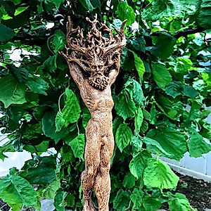 ALMOXVYE Forest Goddess Statue Resin Jewelry Garden Crafts Tree Monster Statue Green Man Resin Forest Goddess Male God Statue Jewelry Ornaments (Male god)