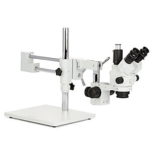 AmScope - 3.5X-90X Simul-Focal Stereo Lockable Zoom Microscope on Dual Arm Boom Stand - SM-4NTPZ