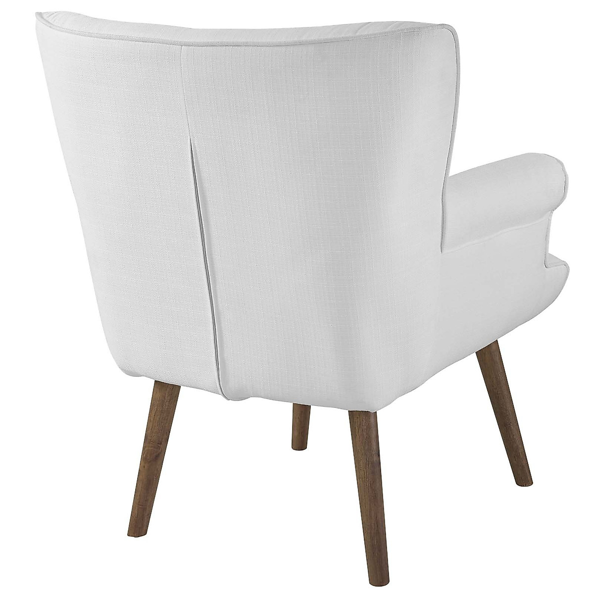 Modway Cloud Mid-Century Modern Upholstered Fabric Accent Arm Chair in White