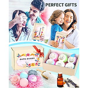 Light Up Bath Bombs with Surprise Inside, 4.23 oz Natural Bath Bombs Gift Set 6 with Essential Oils, Magnesium Large Bath Bombs for Women Relaxing Spa Bath Skin Moisturize Gifts for Women