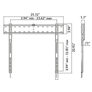 ynVISION.DESIGN Ultra Slim Design TV Wall Mount Bracket for OLED TVs | Compatible with LG and Samsung OLED TVs | 43" - 80" (43"-80", Pack of 1)