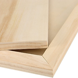 JOIKIT 14 Pack 9 x 12 Inch Wood Canvas Panels, Artist Wooden Canvas Board Unfinished Wood Cradled Painting Panel Boards for Burning, Pouring, String Art, Crafts