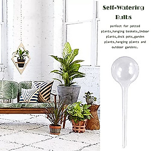 Qiuttnqn 10 Pcs Clear Plant Watering Bulbs,Plastic Automatic Watering System for Plants,Garden Water Device for Plant Indoor Outdoor