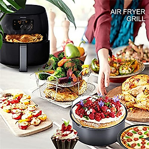 Air Fryer Rack Air Fryer Accessories Set Air Fryer Rack for Air Fryer 304 Stainless Steel Food Dehydrator Rack Toast Rack Grill, Airfryer Accessories, Fryer Basket