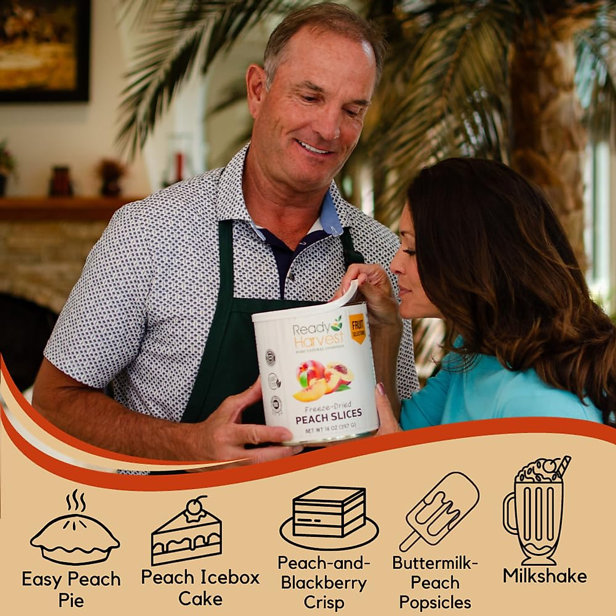 Ready Harvest Freeze Dried Peaches Freeze Dried Fruit, Freeze Dried Food Gluten Free Snacks, Fruit Snacks, Canned Food, Bug Out Bag Camping Essentials, Veggie Snacks #10 Can, 25-year shelf life 397g