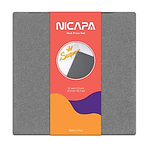 Nicapa Heat Press Mat （12x12 inch ）for Cricut Easypress/Easypress 2 Craft Heating Transfer Vinyl HTV Ironing Insulation Heating Mats