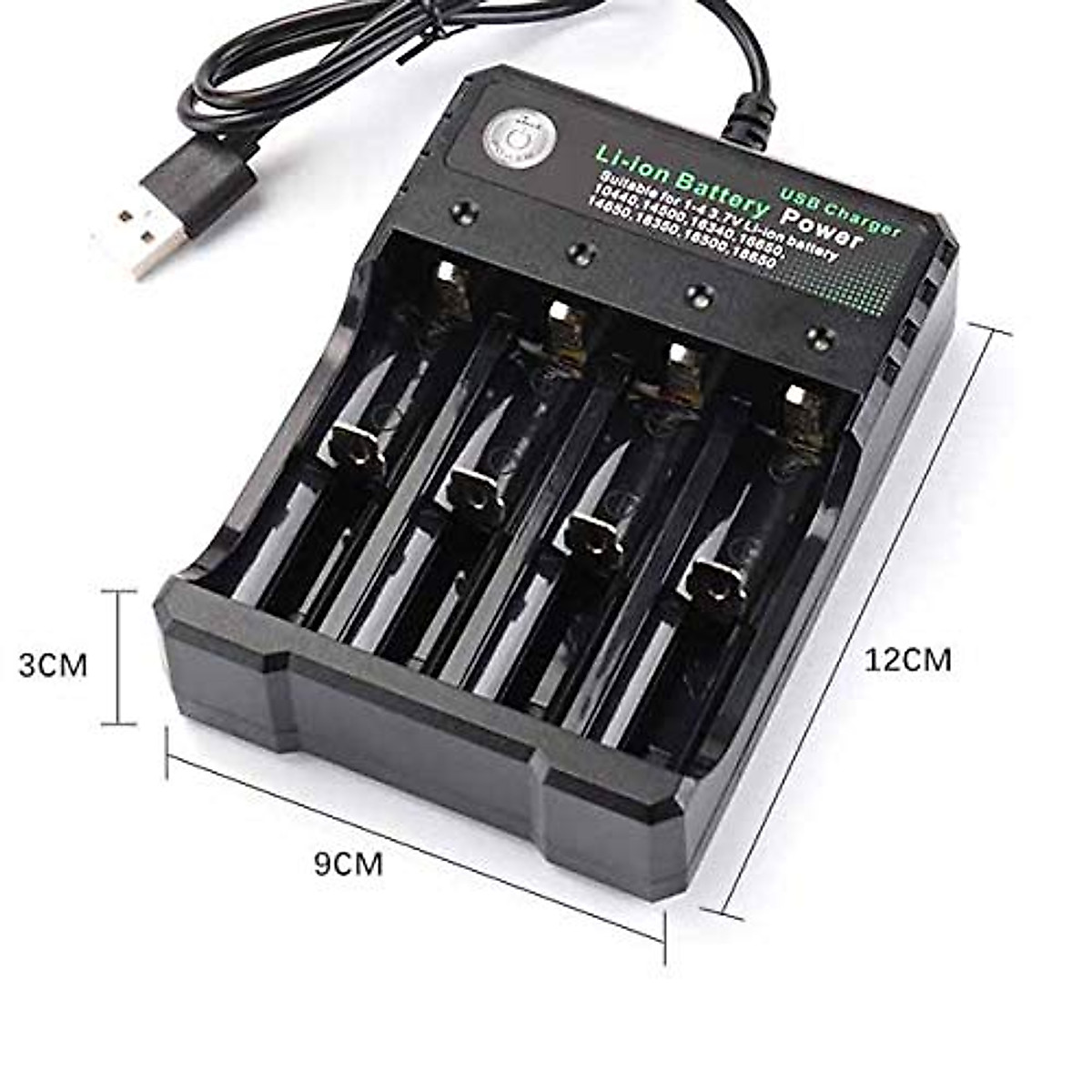 AKDSteel 3.7V 18650 Charger Li-ion Battery USB Independent Charging Portable 18350 16340 14500 Battery Charger Speedy Universal Battery Charger for Li-ion Four Slots