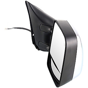 Kool Vue Passenger Side Power Heated Towing Mirror for Nissan Titan 2004-2015 With Memory Chrome With Towing Package