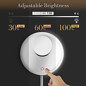 Miusco 9" Lighted Makeup Mirror Pro, 5X + 10X Magnification, Ultra Bright HD Lighting System, Rechargeable & Cordless, Adjustable Brightness, Touch Activated, Brush Stainless Steel