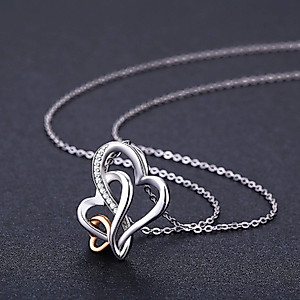 MEDWISE Three Generations Necklace for Grandma Gifts Jewelry S925 Sterling Silver Grandmother Mom Granddaughter Mothers Day Necklace Jewelry Birthday Gifts Rose Gold Tone Infinity Love Necklace
