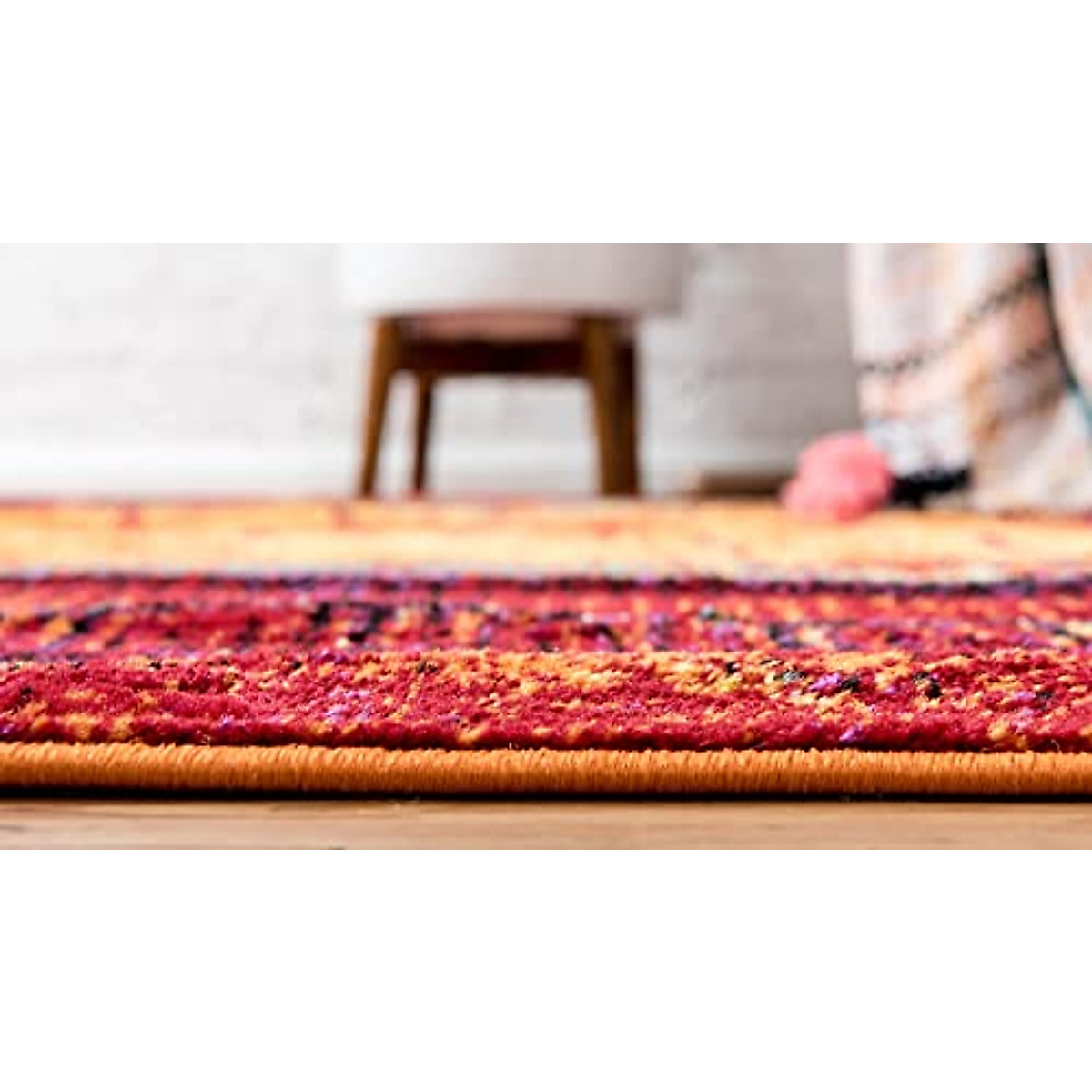 Unique Loom Metro Collection Contemporary Abstract Lantern Area Rug, 8' 0" x 10' 0", Yellow/Red