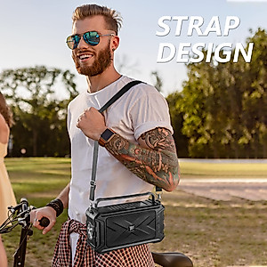 CMXLTECH 301 Portable Bluetooth Speaker with Solar Charge,Wireless Speaker Audio with Outdoor Emergency Flashlight,Longer Playtime Fun Party Light High Power Speaker for Indoor or Outdoor Use