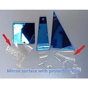 Sew On Acrylic Blue Mirror Diamante Rhinestone Crystal Flat Back Mirror Beads with Hole for DIY Wedding Dress Clothing Bags Shoes Decoration Accessory