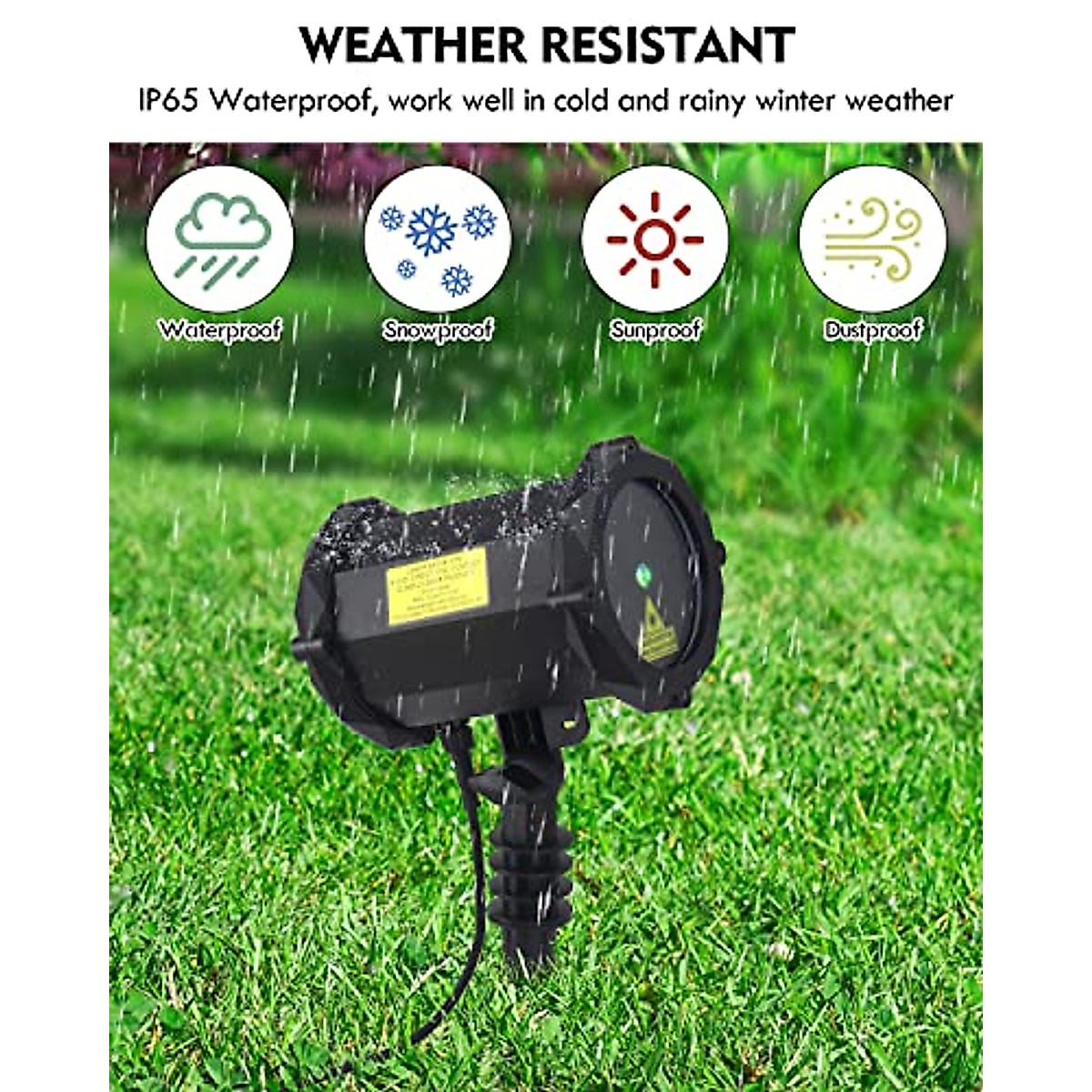 Poeland 18 Patterns Garden Lights Moving Laser Christmas Projector Halloween Decoration for Home and Garden