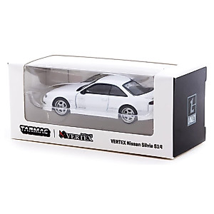 Vertex Silvia S14 RHD (Right Hand Drive) White Lamley Group Special Edition Global64 Series 1/64 Diecast Model Car by Tarmac Works T64G-018-WH