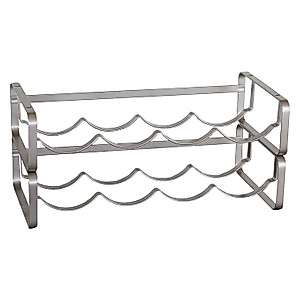 Better Houseware Silver Coated Steel Stackable Modular Wine Rack- 4 Bottles