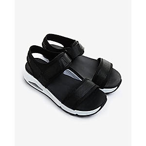 Skechers Cali Women's womens Uno - New Sesh Sport Sandal, Black/White, 11 US