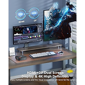 KAMRUI Mini PC Ryzen 7 5700U(8C/16T, up to 4.3GHz), Windows 11 Mini Computer 16GB DDR4 RAM 512GB M.2 2280 NVME SSD Mini PC Gaming, 4K Dual Display Mini Desktop Support WiFi6/BT5.2/Dual Channel