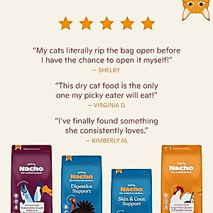 Made by Nacho Bone Broth Infused Dry Cat Kibble - Cage-Free Chicken & Pumpkin Recipe - Premium Grain-Friendly Cat Food 4lb Bag