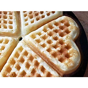 HAWOK Cast Iron Waffle Heart Shape Maker with Handle Hoder and Basting Brush…
