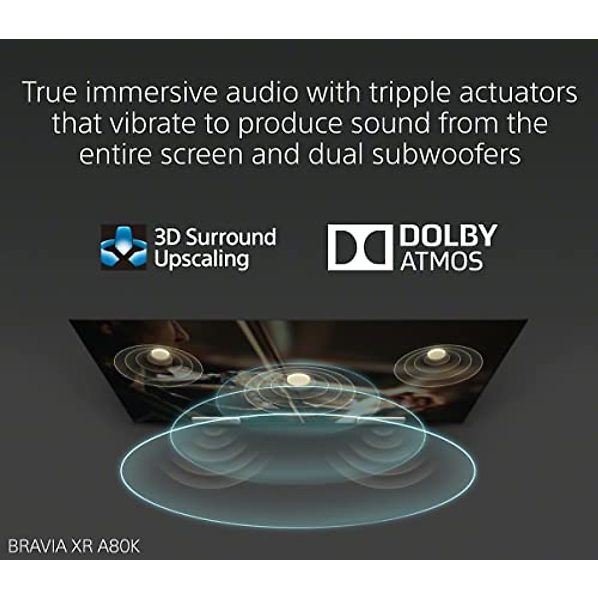 Sony 65 Inch 4K Ultra HD TV A80K Series: BRAVIA XR OLED Smart Google TV with Dolby Vision HDR and Exclusive Features for The Playstation® 5 XR65A80K- 2022 Model (Renewed)