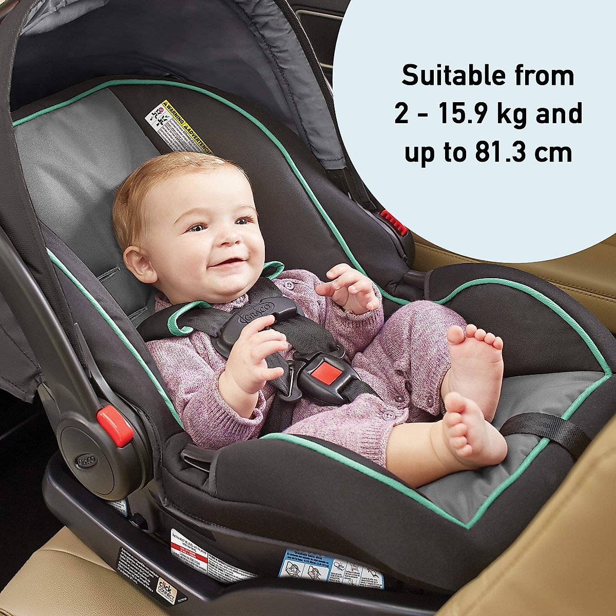 Graco SnugRide SnugLock 35 Infant Car Seat | Baby Car Seat, Tenley