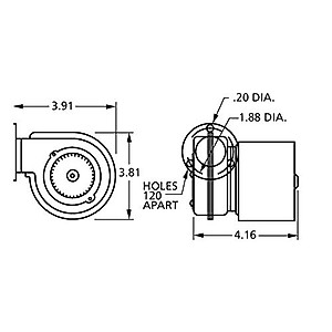 Fasco 50745-D500 Centrifugal Blower with Sleeve Bearing, 3,100 rpm, 115V, 60Hz, 0.2 amps