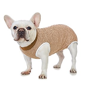 Tonqixope Dog Recovery Suit, Brown Medium+, Cotton, Breathable, Comfortable, Button Closure, Alternative to E-Collar, Surgery Recovery Suit for Dogs, All Life Stages