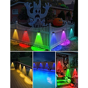 Roopure Solar Motion Lights Outdoor 2 Pack + 4 Pack Solar Paito Lights Colorful for Yard Post Wall Step Stair