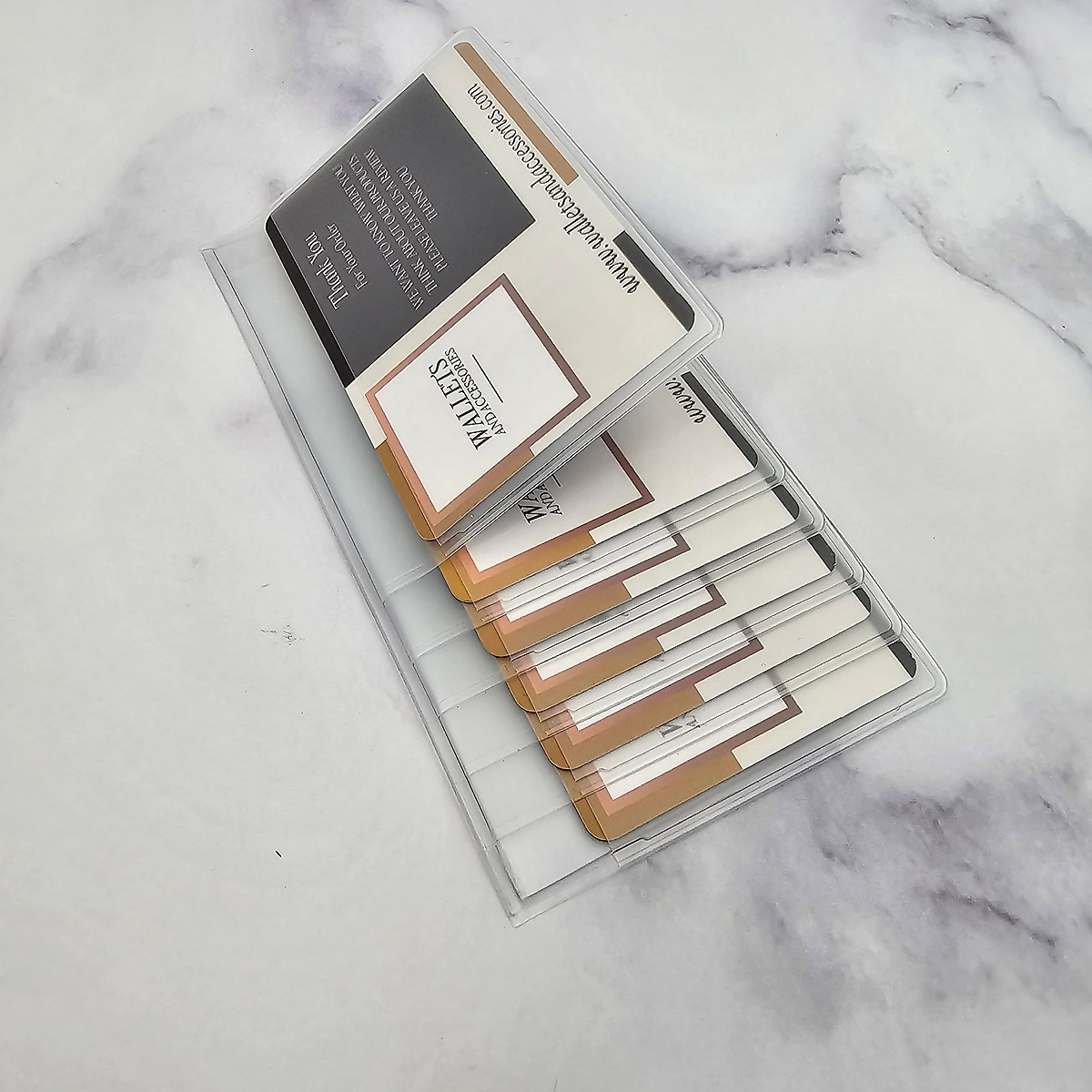 Pack of 2 Wallet Inserts Clear Plastic Vinyl Picture and Card Holder Checkbook 6 Page