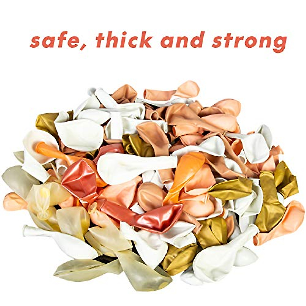 129 Pcs Blush Balloons Garland Arch Kit 12" 10" 5" Peach Rose Gold Pastel Orange Confetti Latex Metallic Balloons with 4Pcs Tools for Wedding Birthday Party Baby Shower Decorations